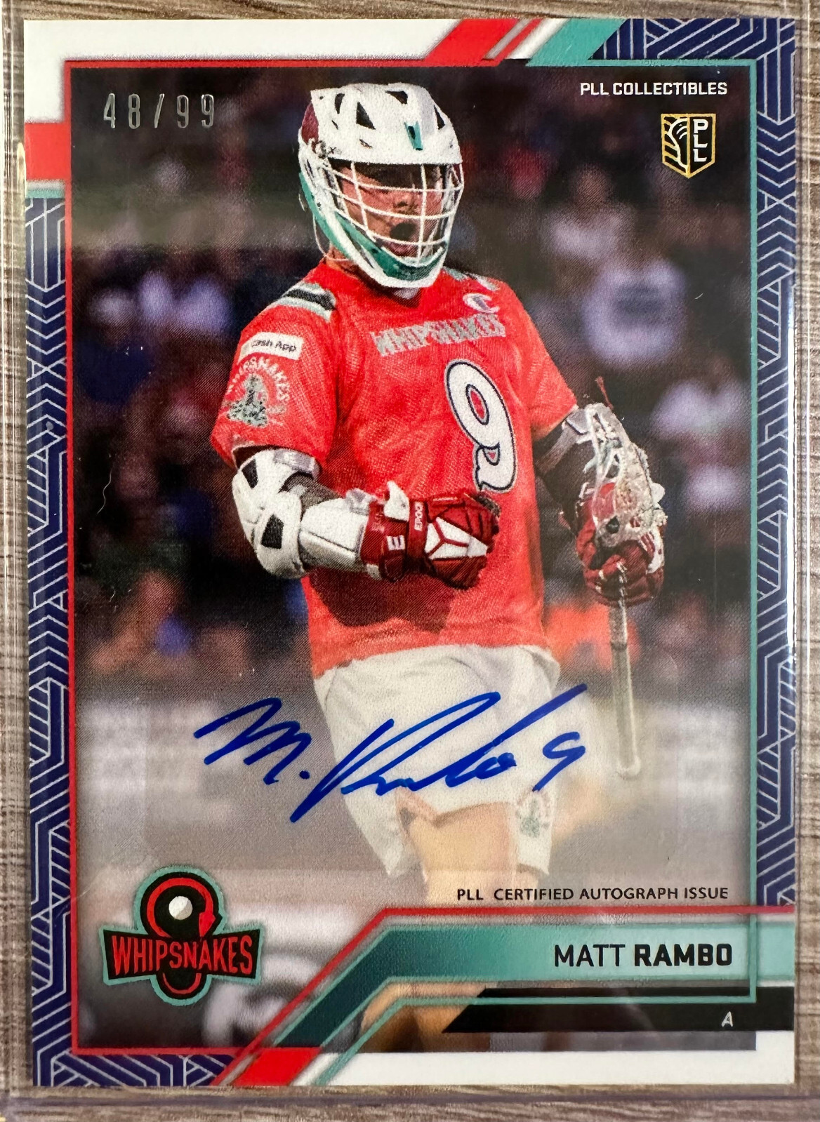2023 PREMIER LACROSSE LEAGUE PLL SNAPSHOT MATT RAMBO BLUE SSP AUTO #48/ ...