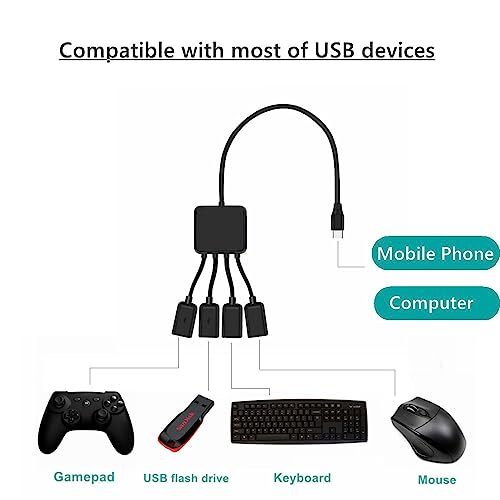 USB C Hub 1-to-4 with Octopus Arms10.8in CableUSB2.0 Port for U ...