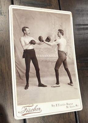 Shirtless Boxers St Louis Missouri Antique 1800s Boxing Sports Photo ...