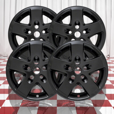Set of 4 Gloss Black 5 Spoke 17" Wheel Skins for 2007-2018 Jeep ...