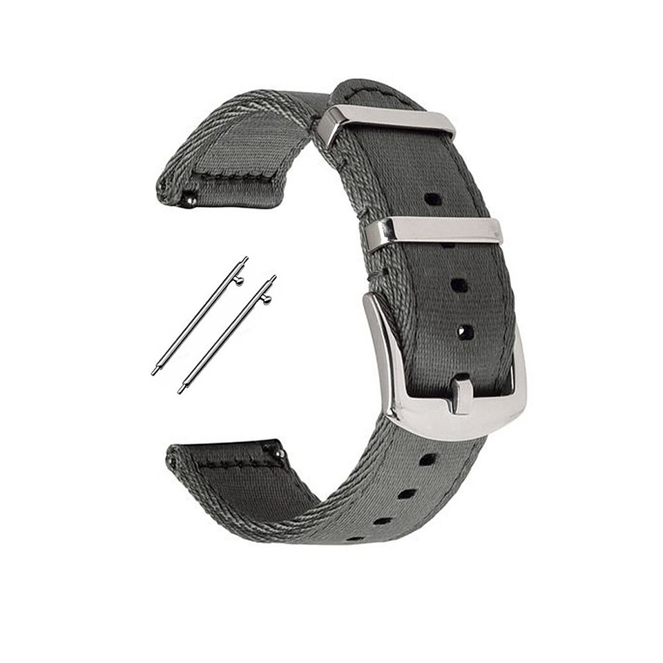 Men's High Quality Two-Piece Nylon Watch Strap Band Spring Bars 18 20 ...