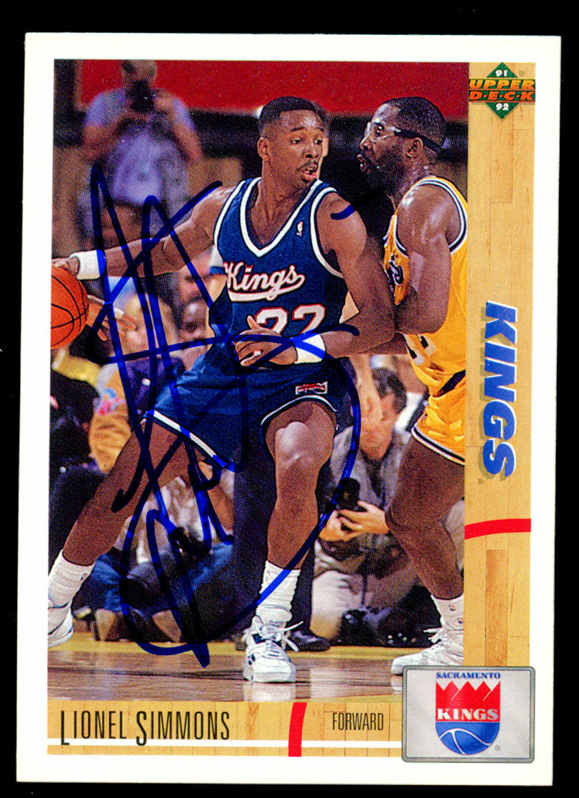 Lionel Simmons #375 signed autograph auto 1991-92 Upper Deck Basketball ...