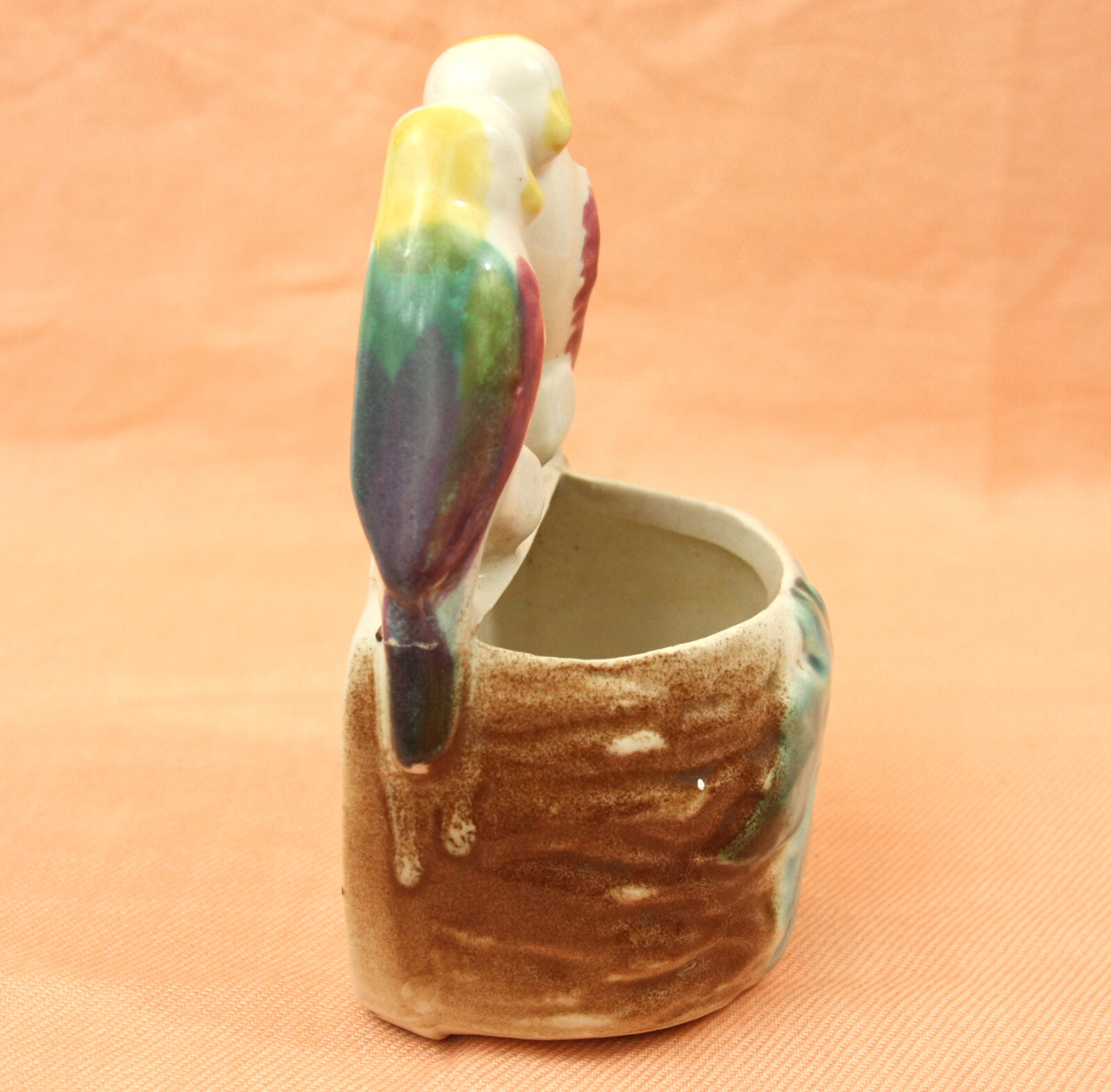 Vintage Ceramic Parrot Pair Love Birds Wall Pocket Bud Vase Planter MCM ...
