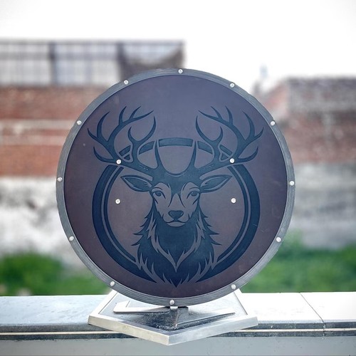 Wooden Shield Swamp Deer Carved Shield Authentic Battleworn Viking ...