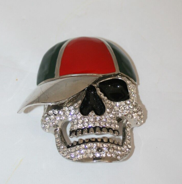 Skull Skeleton Face W Rhinestones Baseball Hat Teeth … - Gem