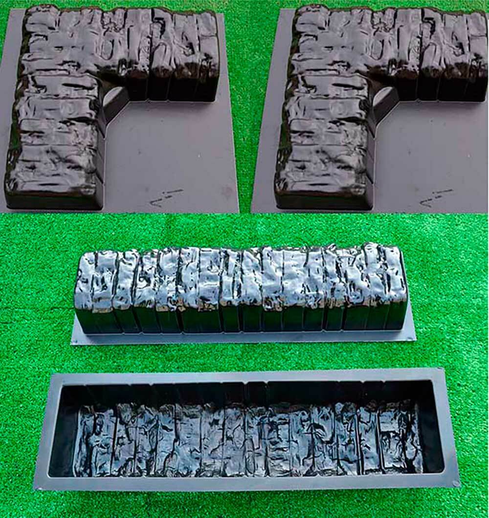 Concrete molds corner edge stone garden decor Model BR09+BR05 set 4 pcs ...