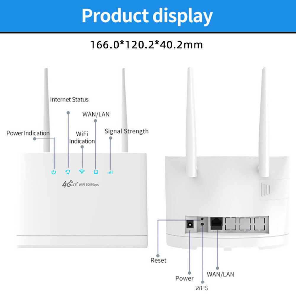 300Mbps WiFi Unlocked 4G LTE Modem Router VPN Wireless Internet Router ...