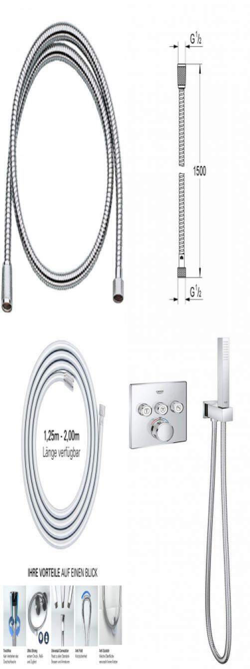 GROHE 28143000 Relexa Longlife Metallic Hose, 59 Inch, StarLight Chrome ...