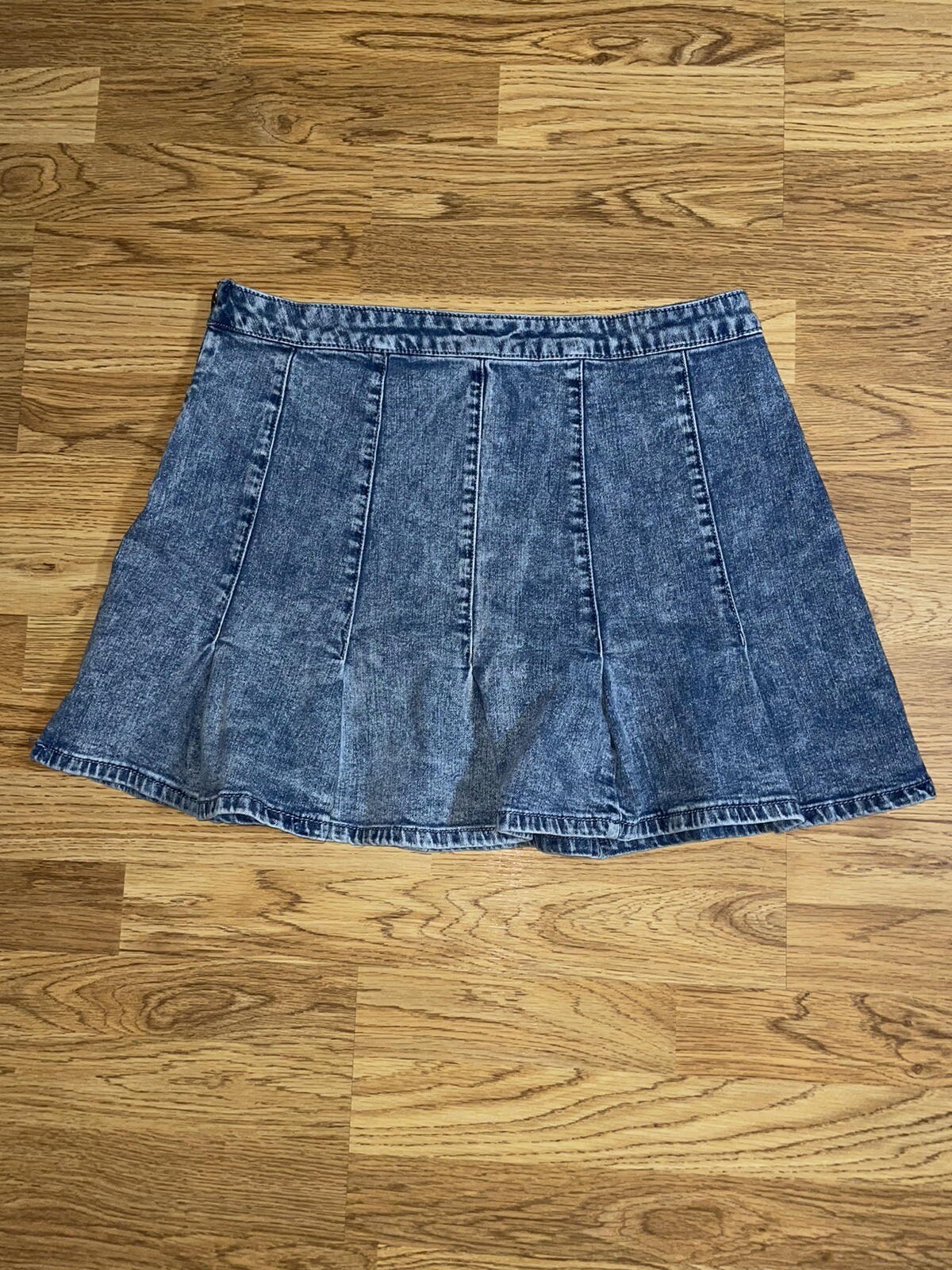 No Boundaries Stone Wash Denim Pleated Ruffle Skirt J… - Gem