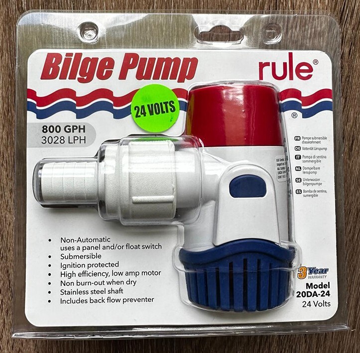 Rule 25DA-24 Bilge Automatic Pump, Beige, 800 GPH, 3028 LPH | eBay