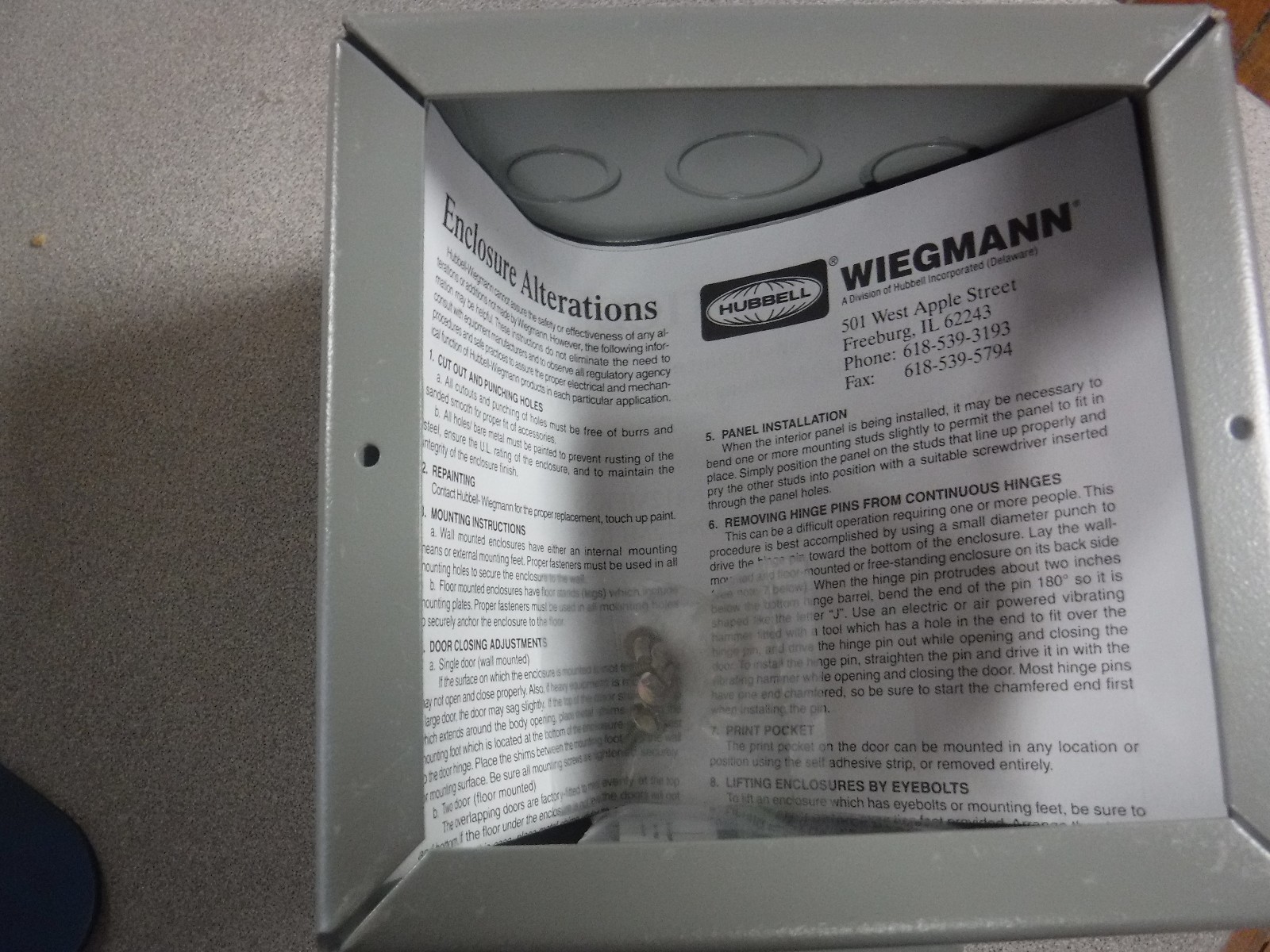 NEW WIEGMANN SC060604 Junction Box Enclosure, 6InHx6InWx4In (J) | eBay