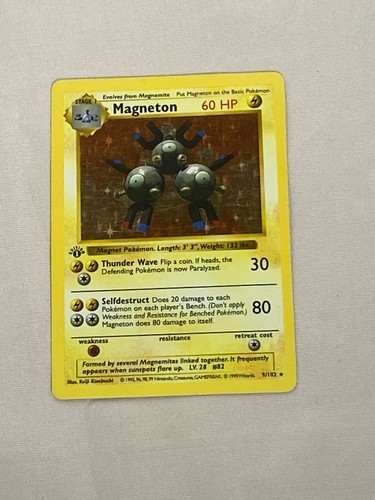 Pokemon First Edition Shadowless Magneton Base Set 9/102 | eBay