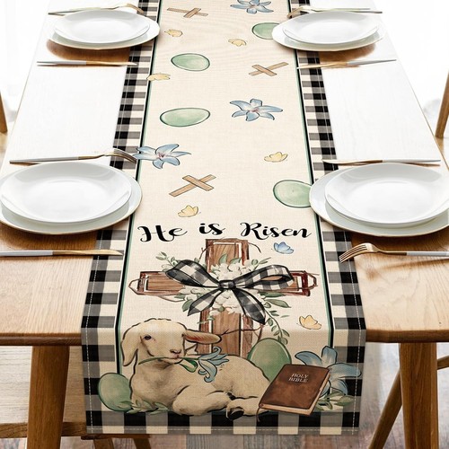 Christian Easter Cross Lamb Table Runner 13''X36'', | eBay