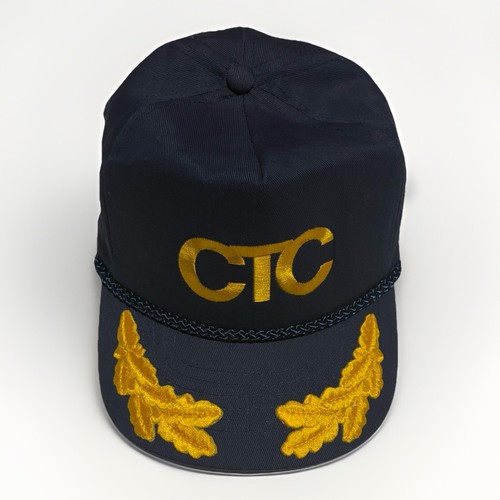 Vintage KC Caps Navy Captain Hat CTC Logo Gold Oak Leaf Rope Snapback ...