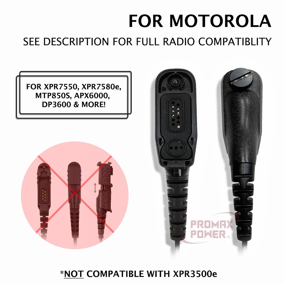 1.5-Wire Acoustic PTT Earpiece for Motorola NNTN8459, XPR7550e MTP850 ...