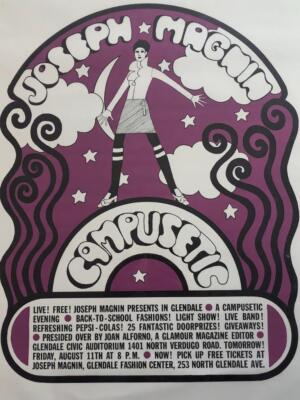 1963-68 Joseph Magnin Poster "Campusetic" Glendale STORE by Betty ...
