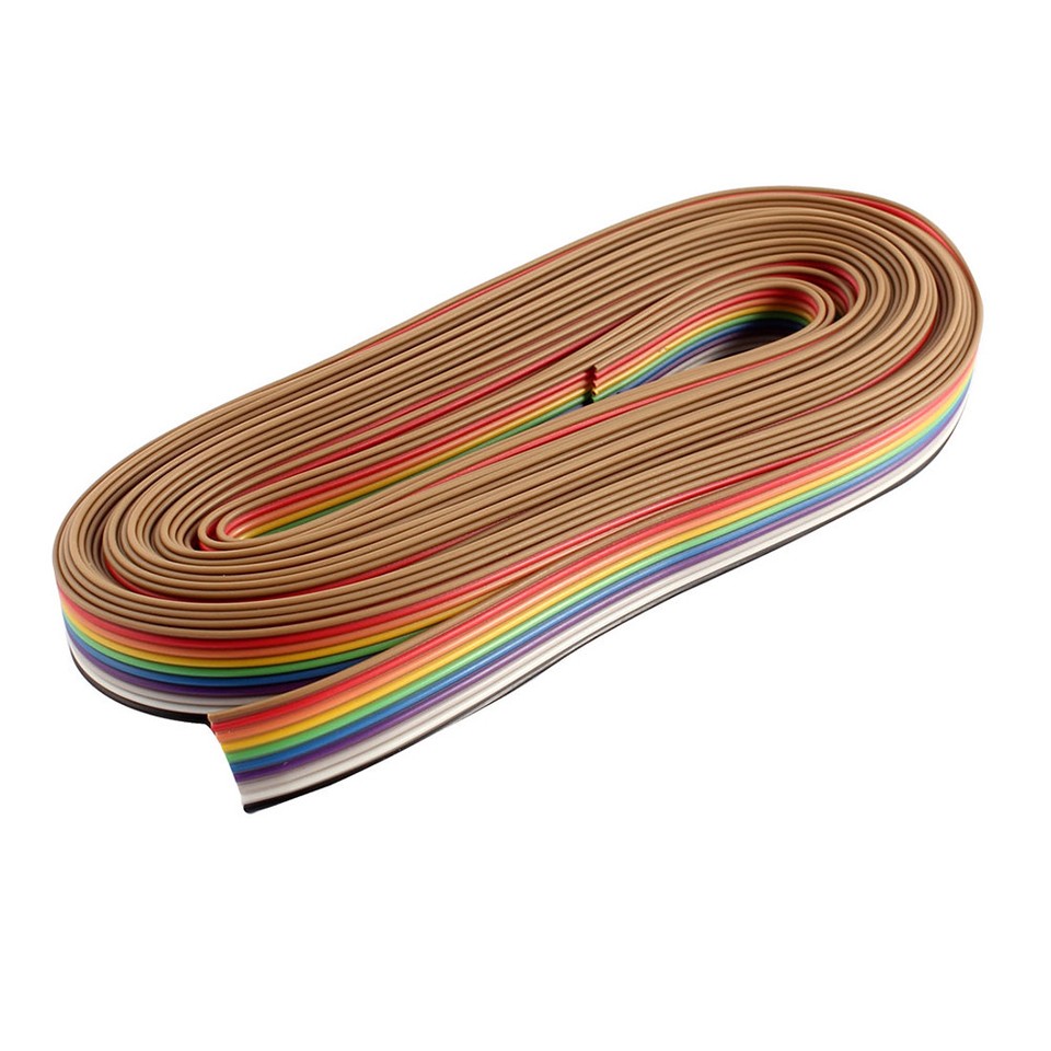 5M 10 Pin Cable Flat Ribbon IDC Wire Rainbow Color Flat Ribbon IDC Wire ...
