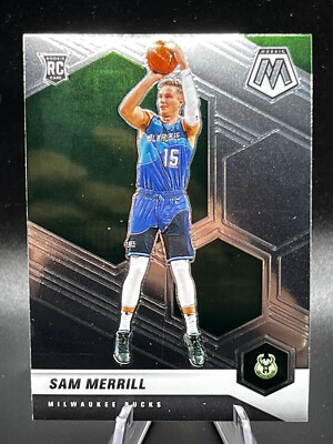2020-21 Panini Mosaic Sam Merrill Rookie Card RC #240 Milwaukee Bucks ...