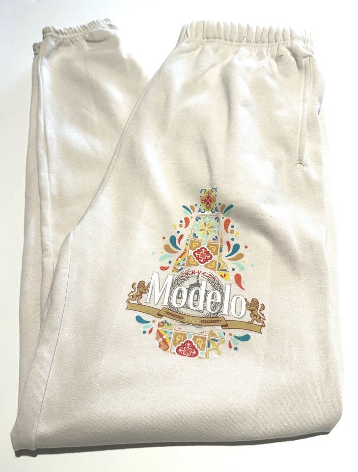 Modelo Cerveza Women's Sweatpants Beige Elastic Jogger Logo Beer Casual ...