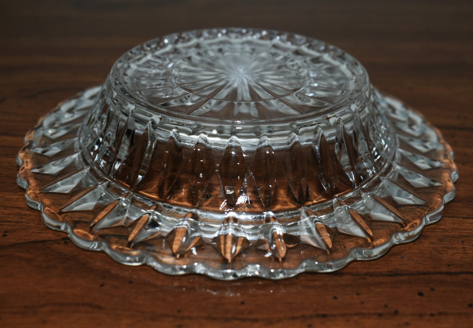 Vintage Hand Cut English Lead Crystal Covered Candy Butter Dish Brama ...