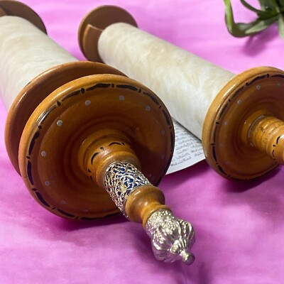 HUGE Judaica Beautiful Sefer Big Torah Scroll Hebrew Jewish Bible 61 CM ...