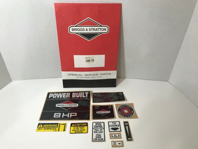 Briggs & Stratton 491181 Label Kit for sale online | eBay