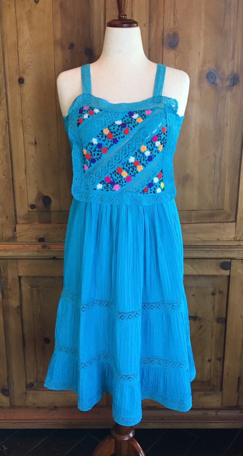 Vintage Mexican Embroidered Cotton Sundress | eBay