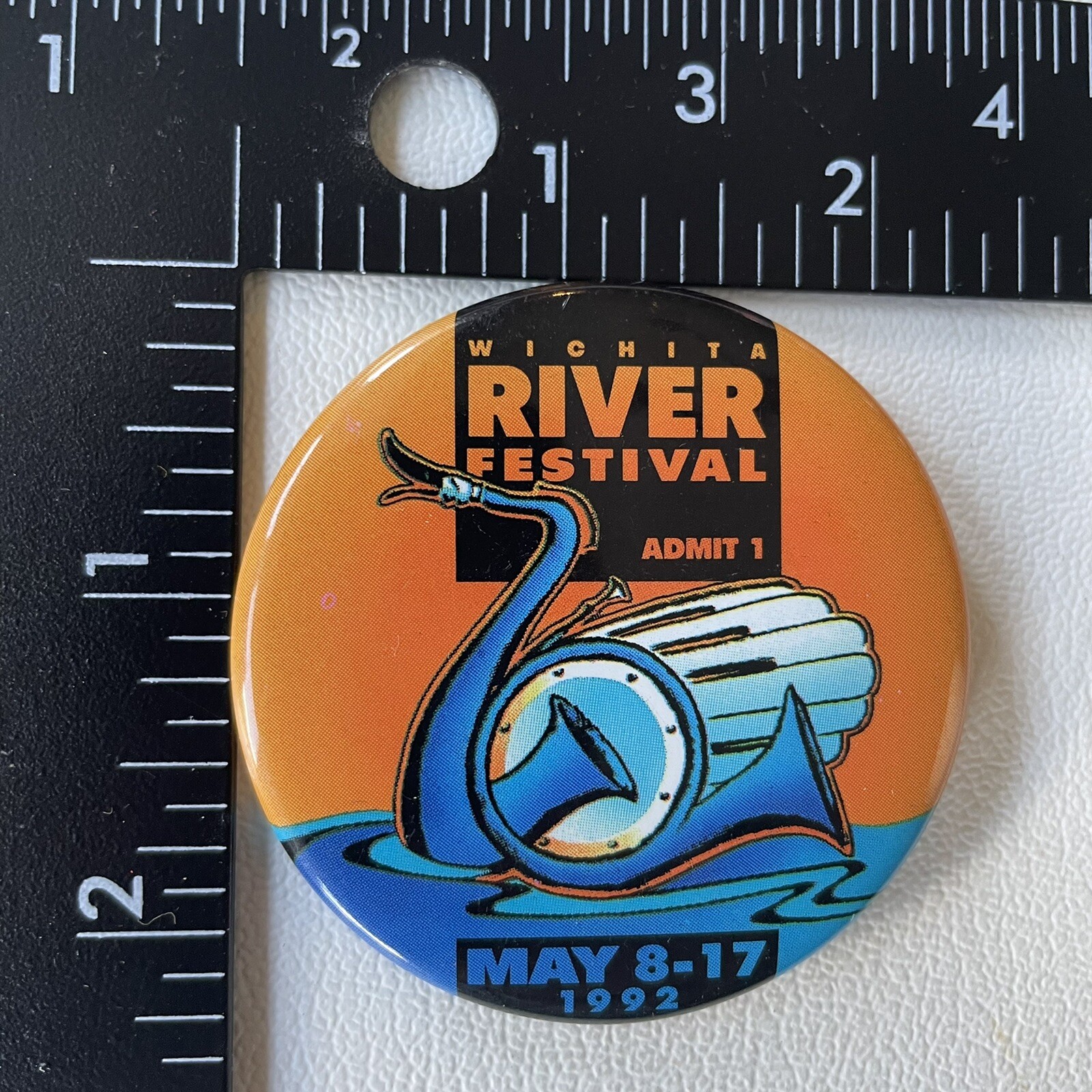 1992 KANSAS EVENT WICHITA RIVERFEST WICHITA RIVER FESTIVAL BUTTON ...