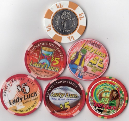 Lady Luck Las Vegas Casino Chips 6pc Set! (s15) | eBay