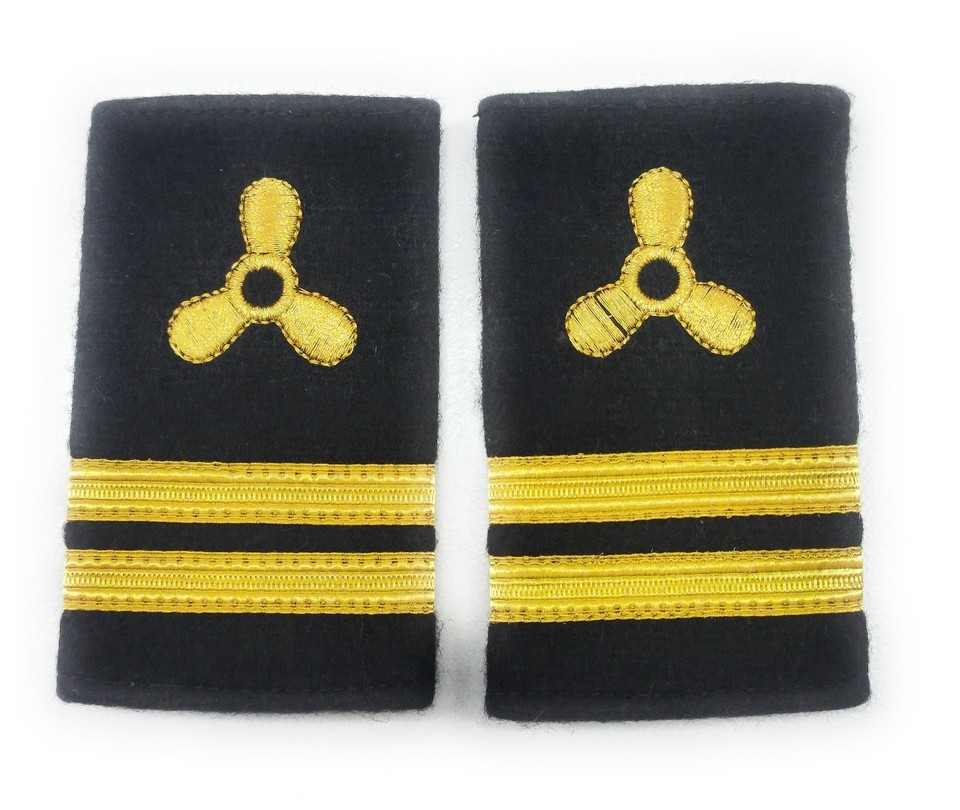 Marine Uniform Shoulder Board 3rd Engineer Ship Eqaulette 2 Bar Pair ...