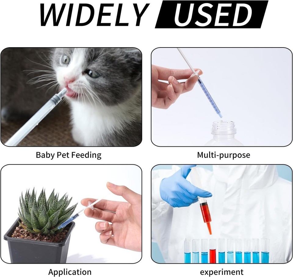 20 Pack 1ml Syringe for Liquid, 1cc Plastic Small Syringes Syringes ...
