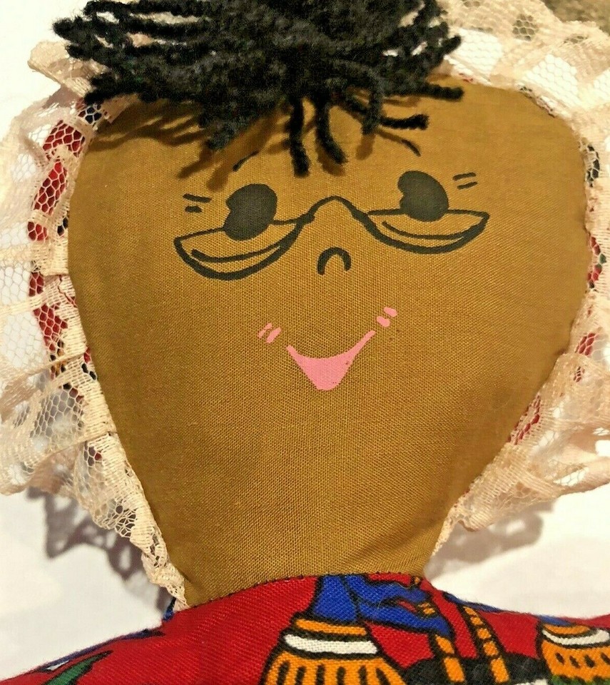 Reversible Doll Topsy Turvy Black and White 17" Ethnic Folk Art Afro ...