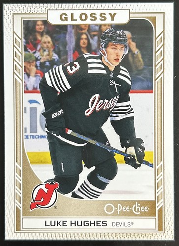 2023-24 UD O Pee Chee Glossy #R-9 Luke Hughes Rookie New Jersey Devils ...