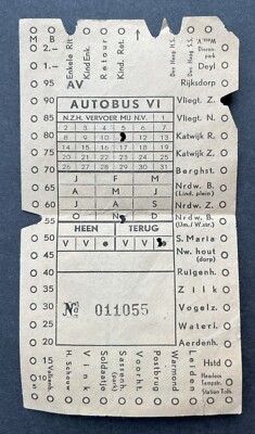 1944 WWII Netherlands Dutch wartime Autobus VI NZH Vervoer MIJ NV HEEN ...