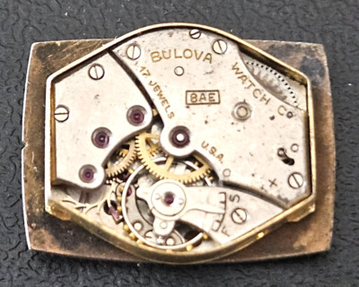 Vintage Bulova 8AE 17J Watch Movement (BALANCE RUNS WHEN ROTATED ...