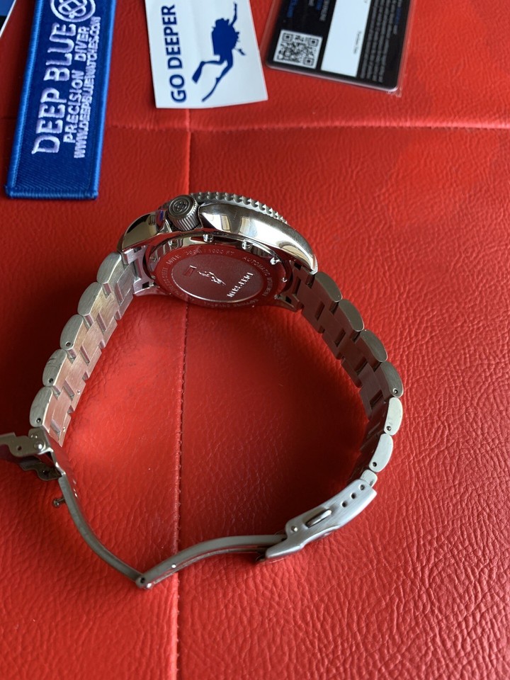 Deep Blue Automatic Precision Diver Watch Limited Edition , Red Face ...