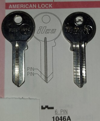 American Junkunc Brothers 1046A, J41A, 6 Pin Padlock Vintage Key Blank ...