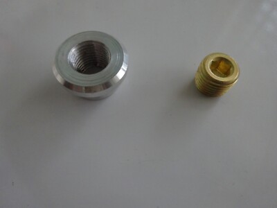 Aluminum Bung Drain Plug w/Brass Plug Pontoon Boat Vessel Gas Tank Oil ...