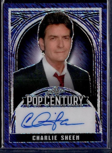 2024 Leaf Pop Century Charlie Sheen 3/8 Auto Autograph 2 1/2 Men Major ...