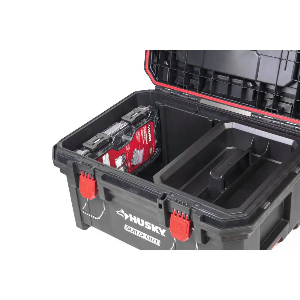 Husky 12 inch 9-Compartment Waterproof Storage Bin Small Parts ...