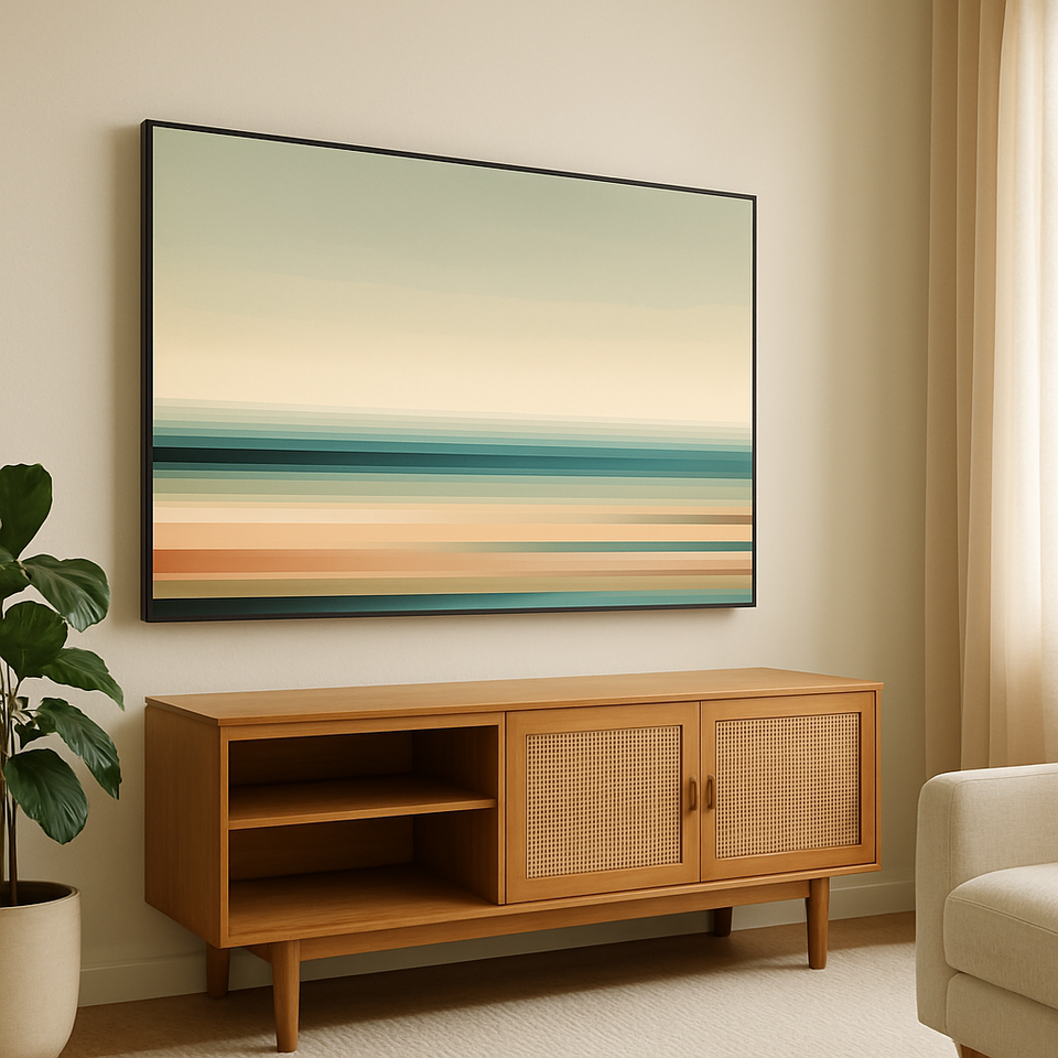 Abstract Coastal TV Art | Minimal Ocean Horizon | 4K Frame TV Digital ...