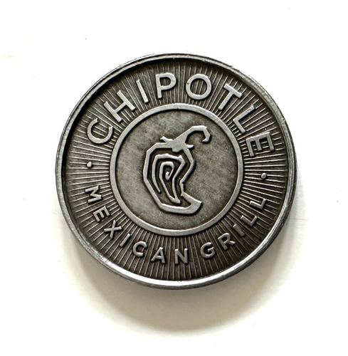 2014 Metal CHIPOTLE Mexican Grill Coin /Token (exchange for 1 Burrito ...