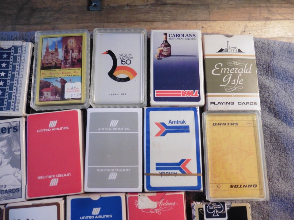 30 VTG Playing Card Decks Destination Airlines Commemorative TWA United ...