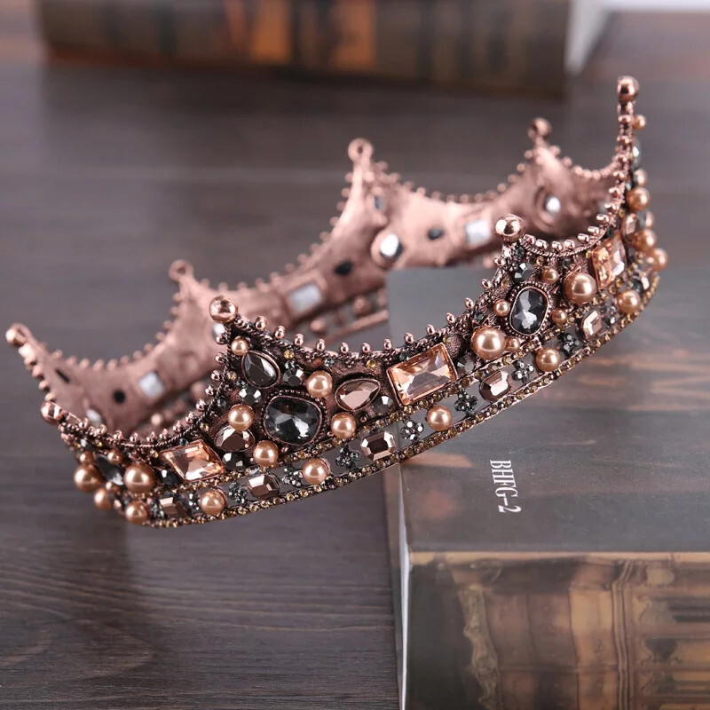 Vintage Baroque Bronze Crown King Queen bridal diadem | eBay