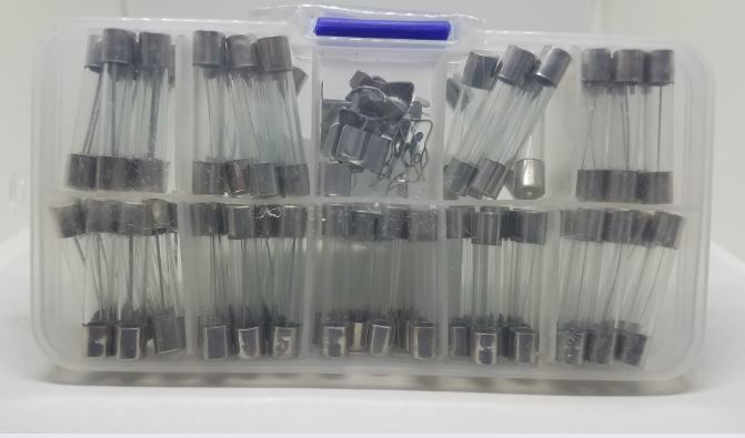 72Pcs AGC Auto Glass Fuse 0.5A to 30A ( 6mm X 30mm) Kit (9)Assorted ...