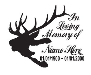 In Loving Memory Of - Hunter Elk Bear Sticker Decal Memorial ...