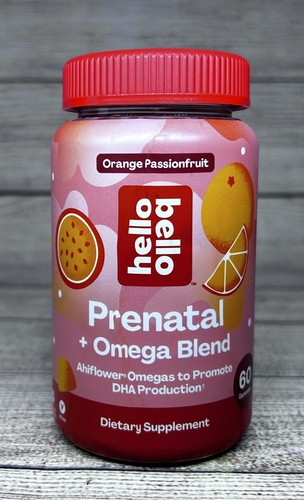 Hello Bello Prenatal + Omega Blend- 60 Gummies- Orange Passionfruit ...