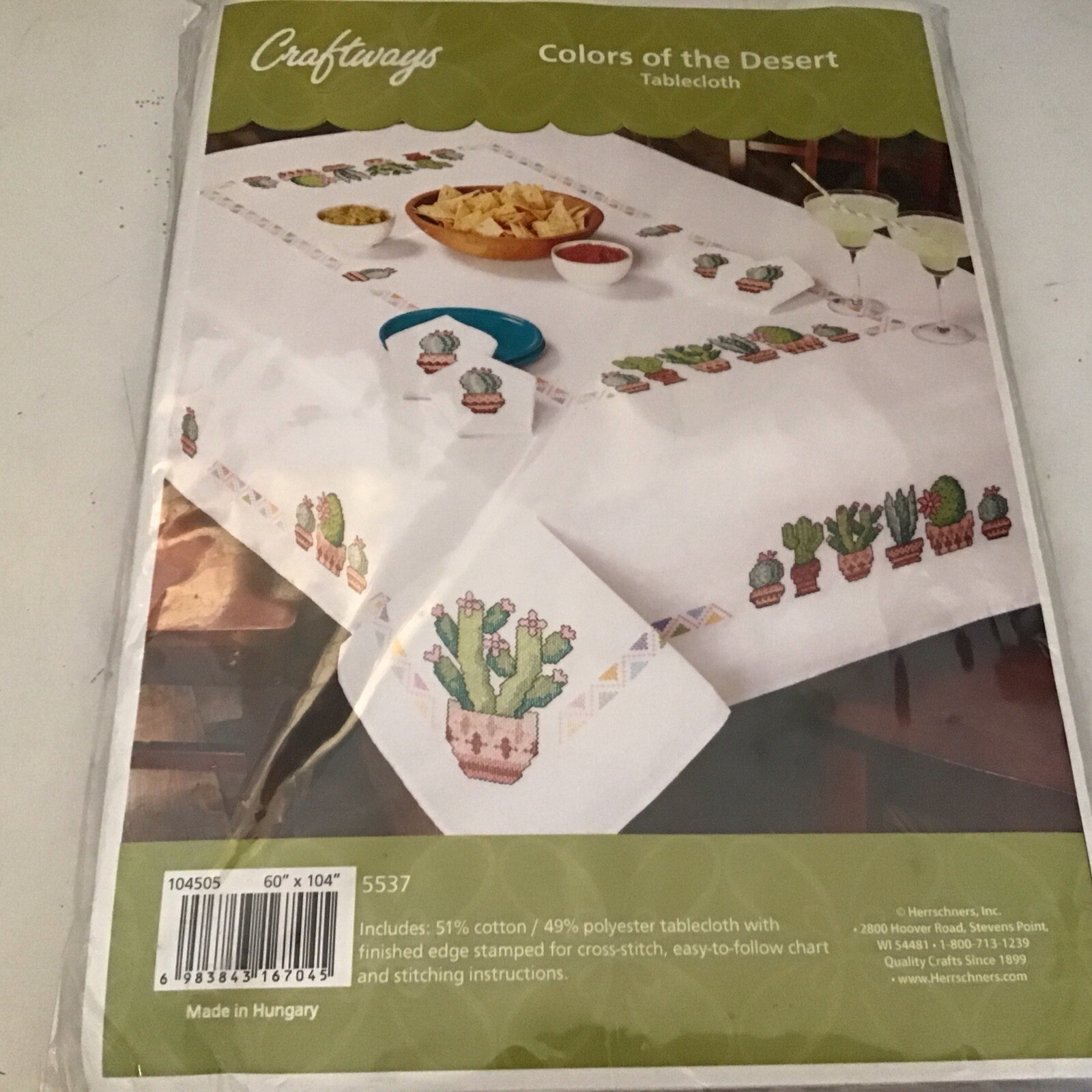 Colors Of The Desert Tablecloth 60x104 Stamped Cross Stitch Craftways ...