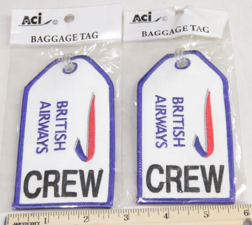 (2) British Airways CREW Embroidered LUGGAGE TAGS by Aviation ...