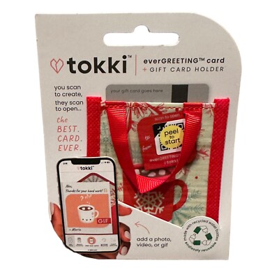 Tokki Reusable Gift Card Holder Mini Bag + Digital EverGREETING Card -Recycled | eBay